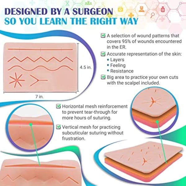 Suture Practice Kit for Medical Students +1 Year Access to The Future